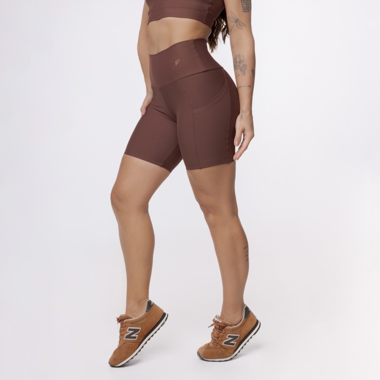 Bermuda Básica com Bolso - Café - Eletrika